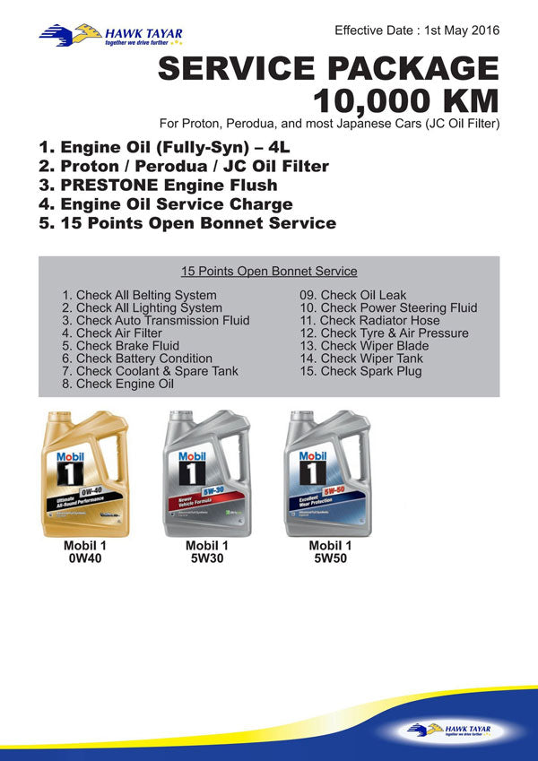 10,000KM SERVICE PACKAGE – Hawk Tyre Service Sdn. Bhd. 197801006314 ...
